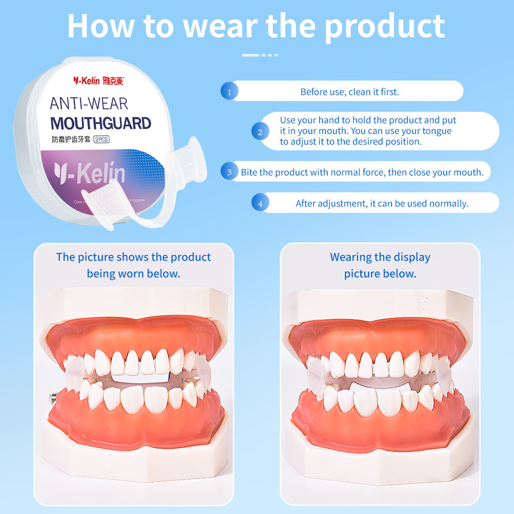 2 Pack Molar Brace Anti-grinding Teeth Retainer Non-toxic Silicone ...