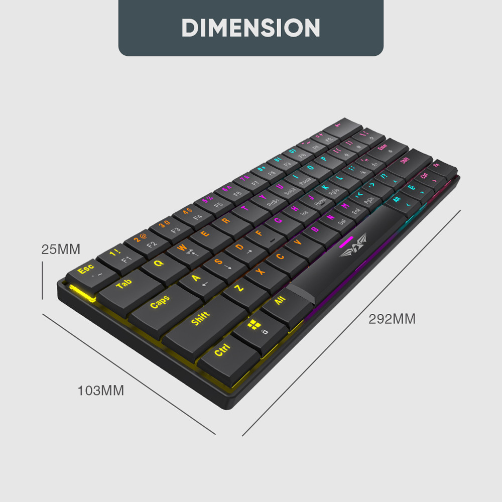 Armaggeddon SMK 1C Low Profile 61 Key Mechanical Hotswappable Gaming ...