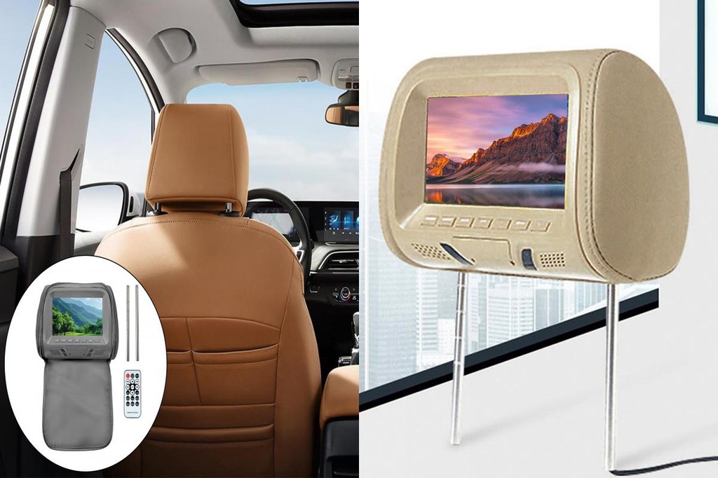 Car Headrest Screen Display 7 Car Headrest Dvd Player 2 Screens Remote Control Mp5 Lcd Video ...