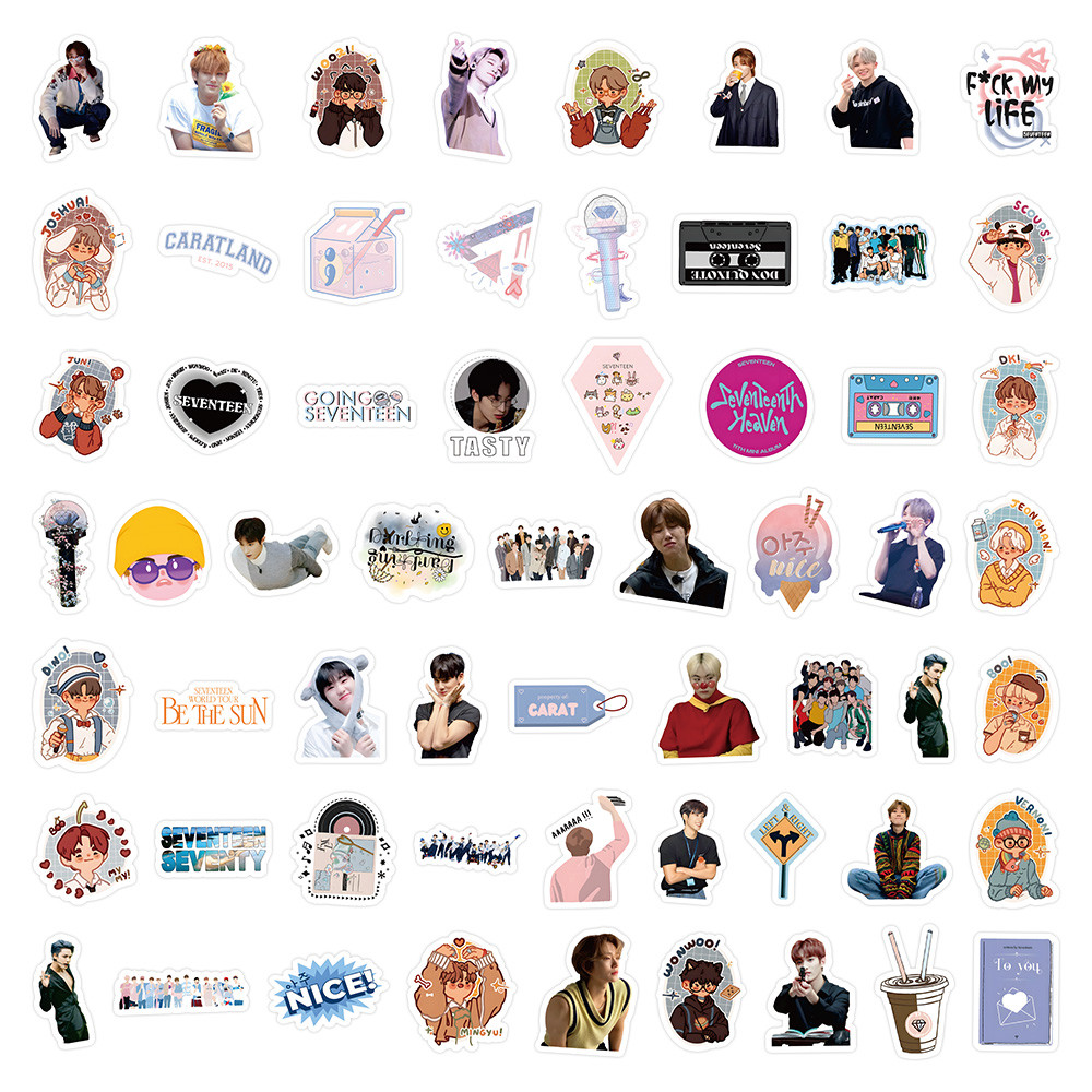 60Pcs Seventeen Style A Sticker Set - K-pop Group Decor for Fans ...