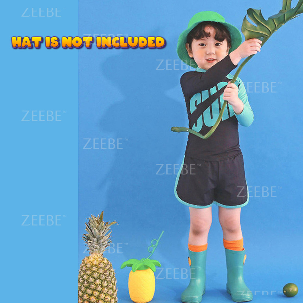 ZEEBE 3Pcs Kids Boy Girl Swimming Suit Long Sleeve Swimsuit Swimwear ...