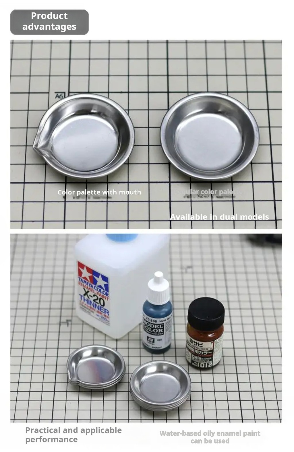 10pcs Metal Paint Palette Pigment Mixing Dish MSWZ MS074 Paint Mixer Tray for Gundam Gunpla DIY ...