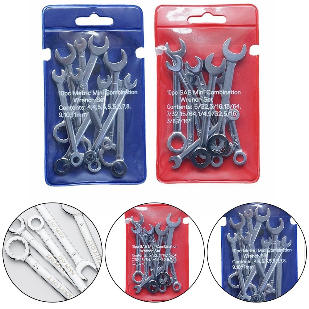 [weloves] 10pcs Mini Spanner Wrenches Set Hand Tool Key Ring Spanner ...