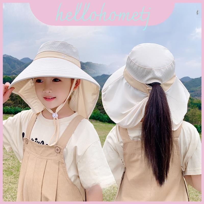 Hat Kids Sun With Wide Brim And Ice Silk Fabric For Uv Blocking Neck ...