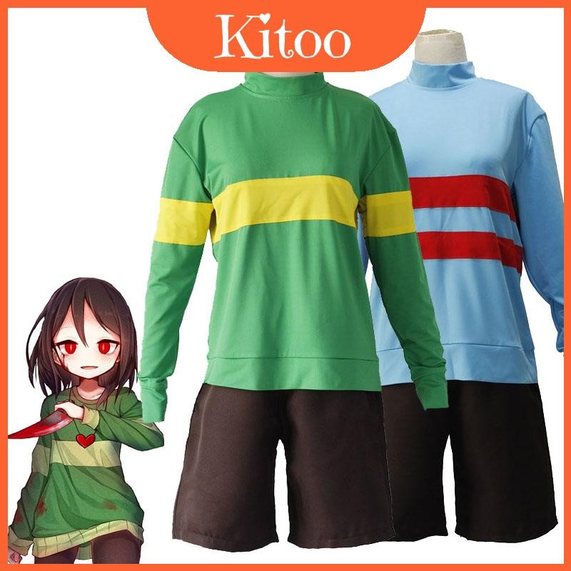 Frisk Elegant Undertale Chara Cosplay Outfit With High Quality Spandex ...