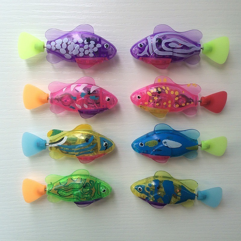 Swim Robot Fish Toy With Lights Baby Bath Toy Swimming Moving Fish Toy ...