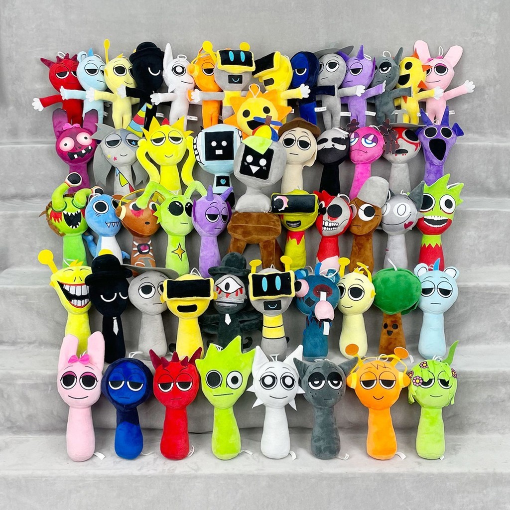 Mutant Sprunki Plush Toy New Humanoid Sprunki Incredibox Game Gray ...