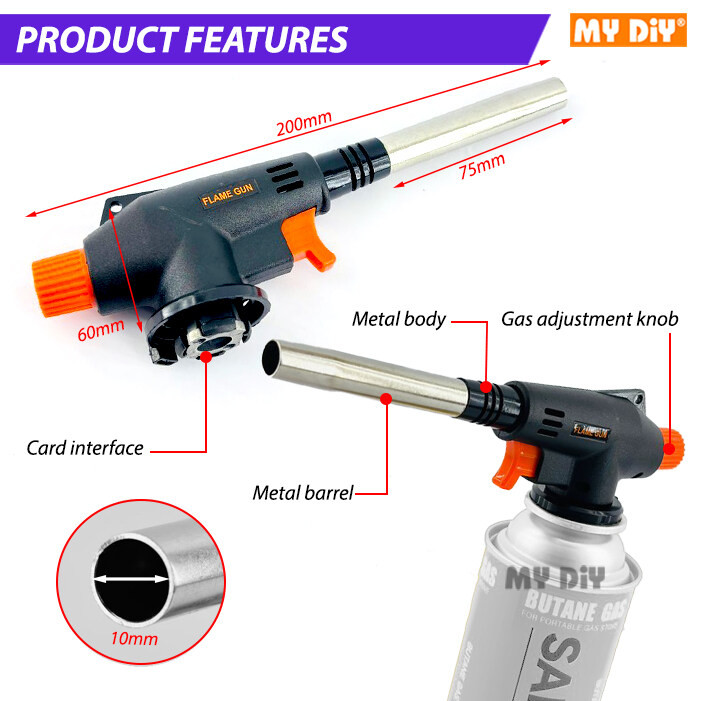 GAS TORCH CAMPING GAS TORCH BUTANE GAS BBQ FLAME WELDING FLAME FIRE ...