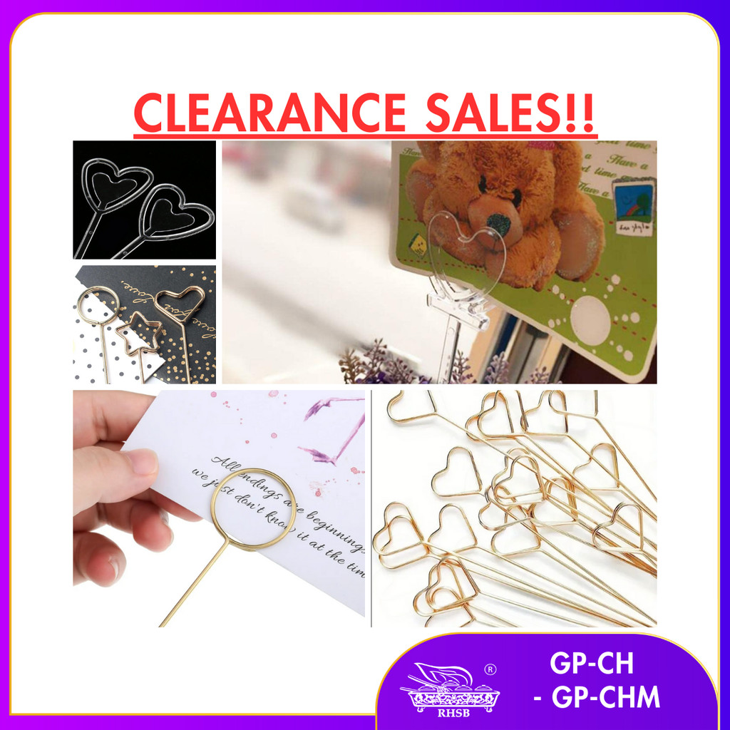 BOUQUET CARD HOLDER PLASTIC / METAL / STICK CLIP / ROD GREETING CARDS ...