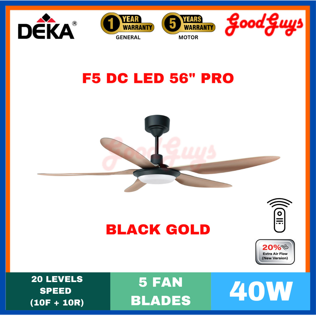 DEKA F5DC LED PRO 56" CEILING FAN I DC MOTOR | 10 SPEED FORWARD + 10 ...