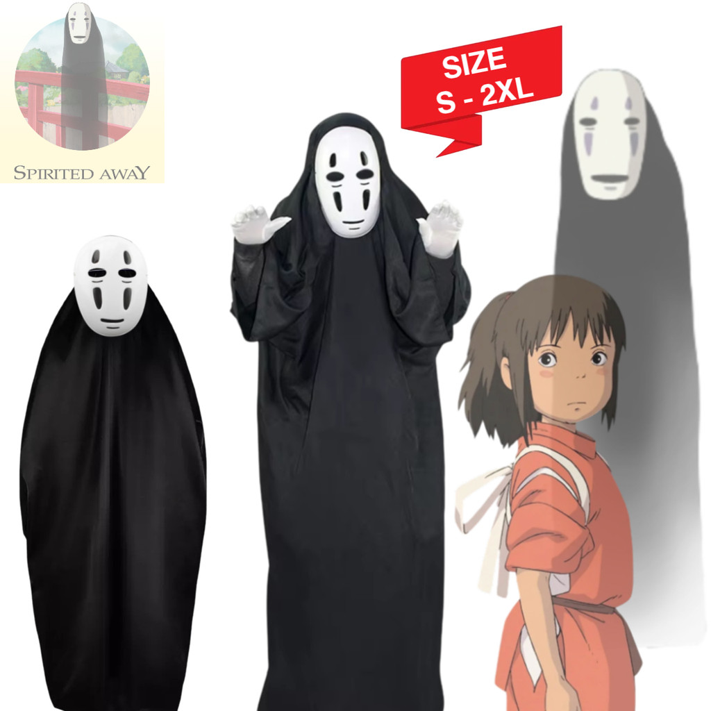 (FREE MASK) EW Adults & Kids Unisex Spirited Away Kaonashi No Face ...