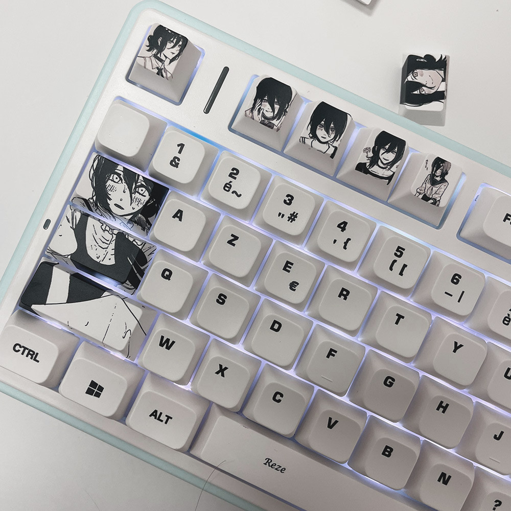 Reze Keycaps Cherry Profile PBT Dye Sublimation Chainsaw Man Keycaps ...