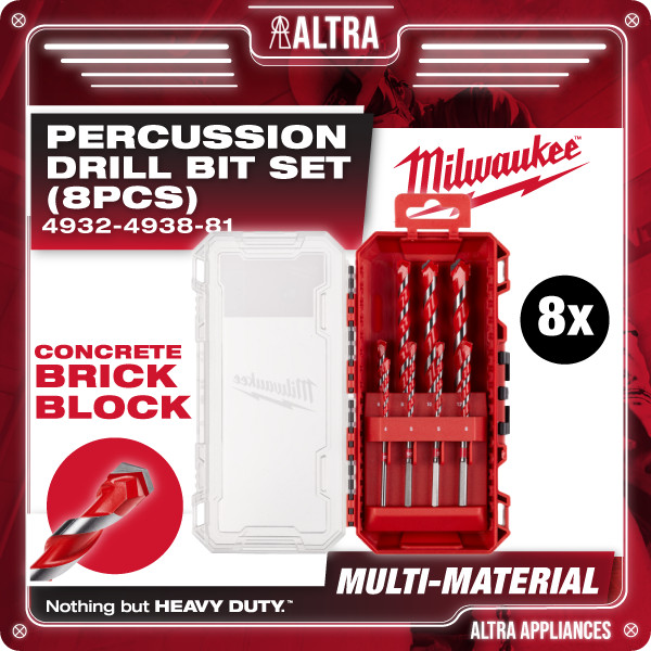 MILWAUKEE 8pcs Hammer Drill Bit Set / Percussion Drill Bit Set ...