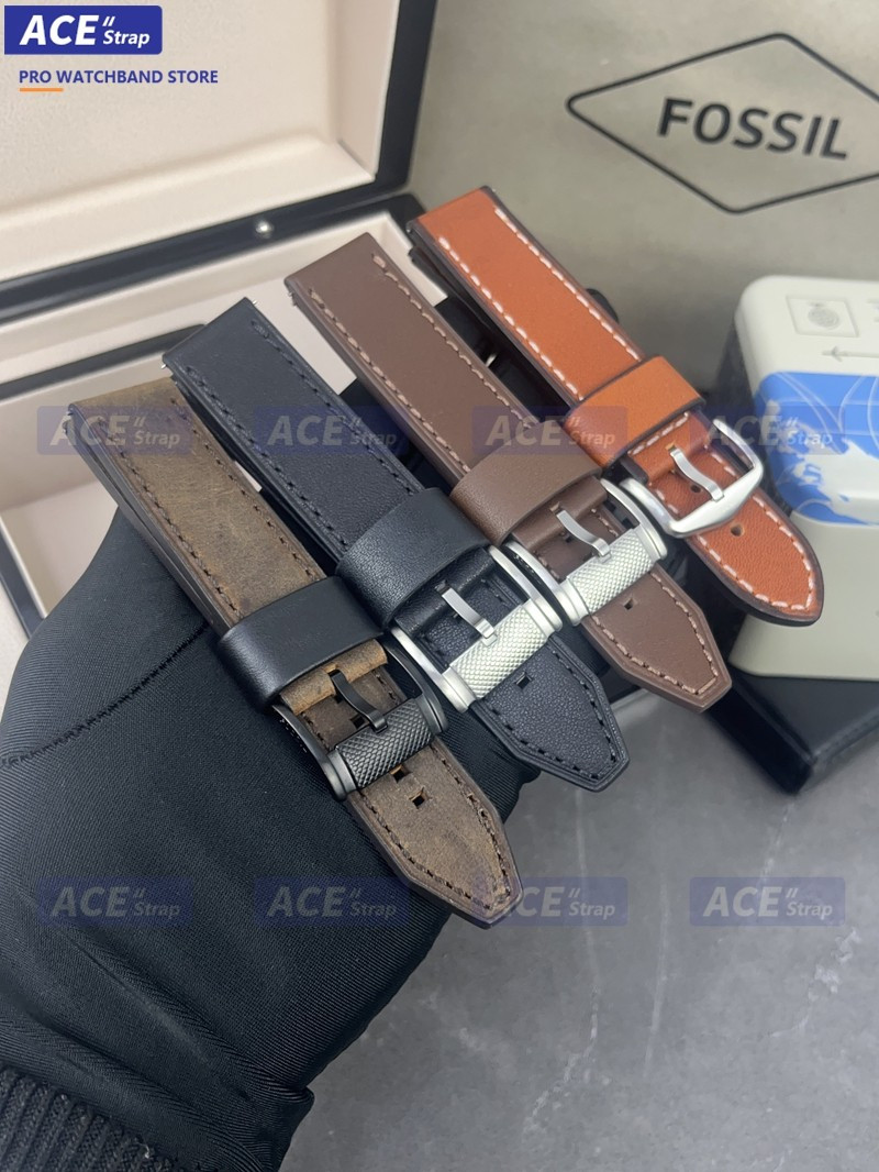FOSSIL 22mm 24mm Leather Watch Strap Apply to FS4656 FS4682 FS5586 ...