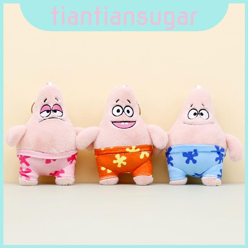 Pink Patrick Cute Star Plush Keychain Kids Cartoon Doll Backpack ...