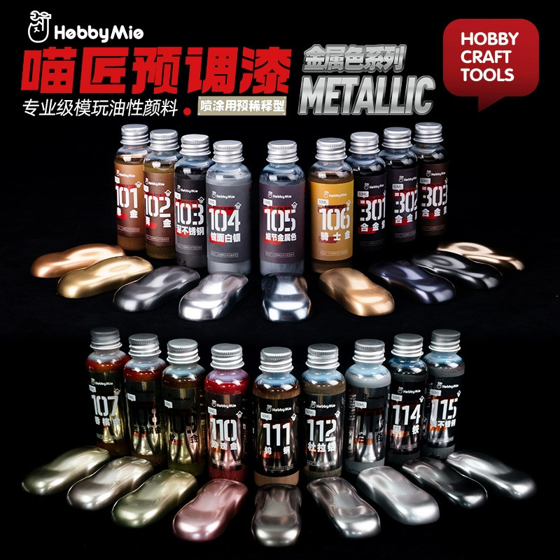 Hobby Mio Pre-Thinned Lacquer Paint 50ml Metallic Color Series ...
