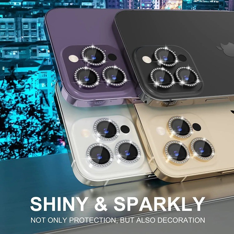 Sparkly Rhinestone Camera Lens Protector Case For iPhone 16 15 14 13 12 ...