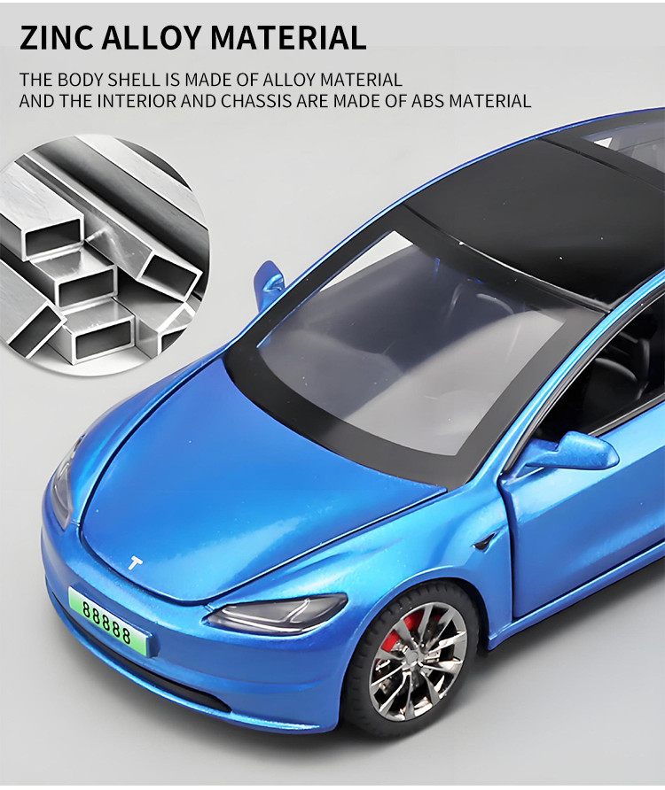 KLT 1:32 Tesla Model 3 Diecast Model Car Alloy Cars Toys Collection ...