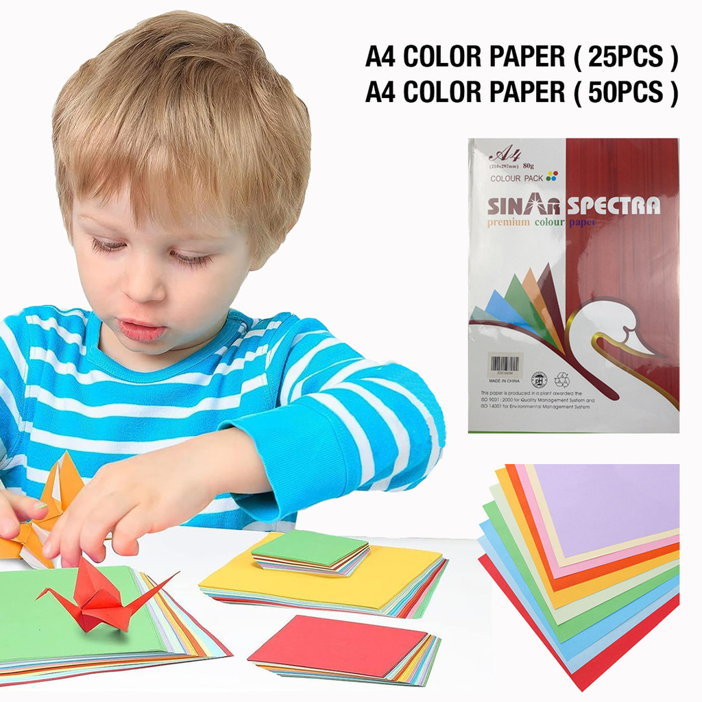 (25/50sheets) Premium A4 Colour Paper 80gsm per Pack School Office ...