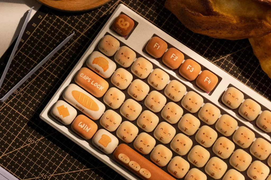 Cute Bread Keycap 138 Keys MOG PBT Thermal Sublimation Round Mantou ...