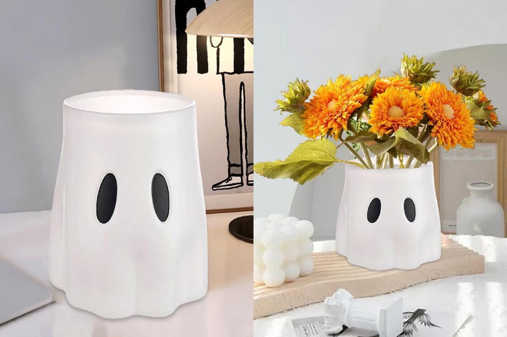 largesize| Ghost Bucket Decoration Durable Plastic Flower Pot Spooky ...