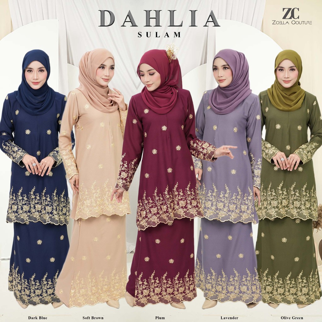 Zoella Couture Set Baju Kurung Sulam Dahlia 2025 Ibu Anak Sedondon ...