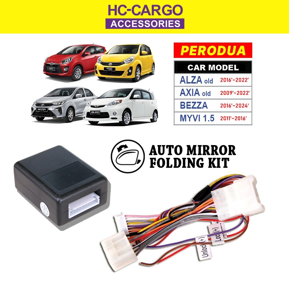 Perodua Bezza Alza Myvi Axia Auto Flip Auto Folding Side Mirror Cover ...