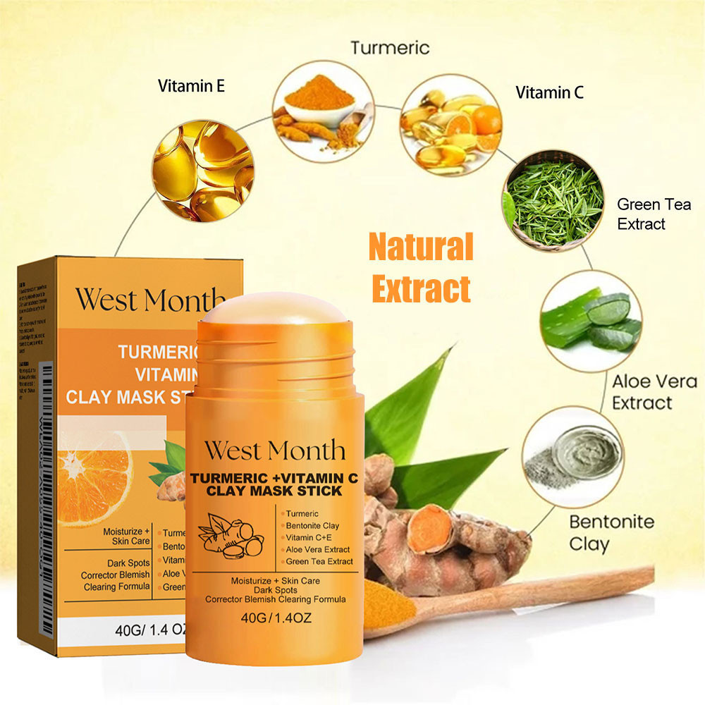 Face Cleansing Mask Turmeric Mud Brightenin Stick Skin Deep Cleaning ...