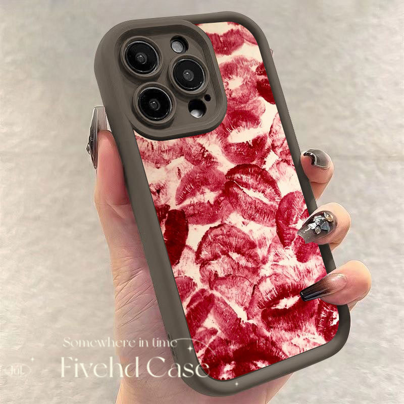 Red Lip Print Casing For OPPO A3X A5s A3s A12 A60 A58 A57 A77s A15 A16 ...