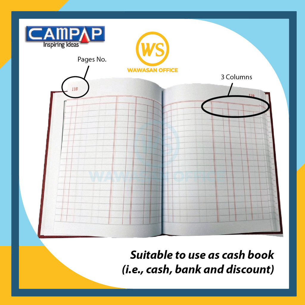 Campap 3 Columns Book / Hard Cover Book / Foolscap Book / Quarto Book ...