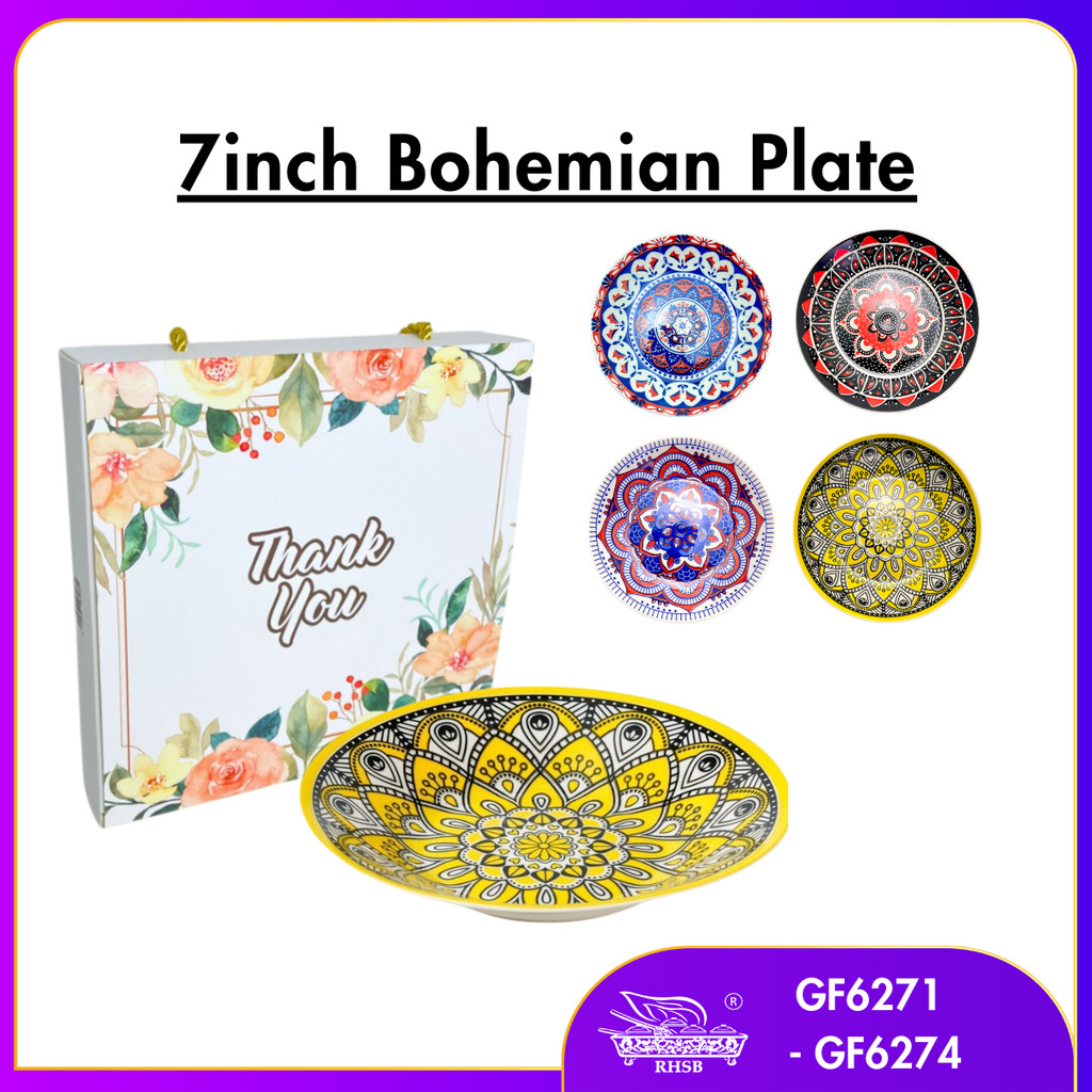 7INCH DOORGIFT BOHEMIA CERAMIC PLATE/ PIRING KERAMIK/ WEDDING DOORGIFT ...