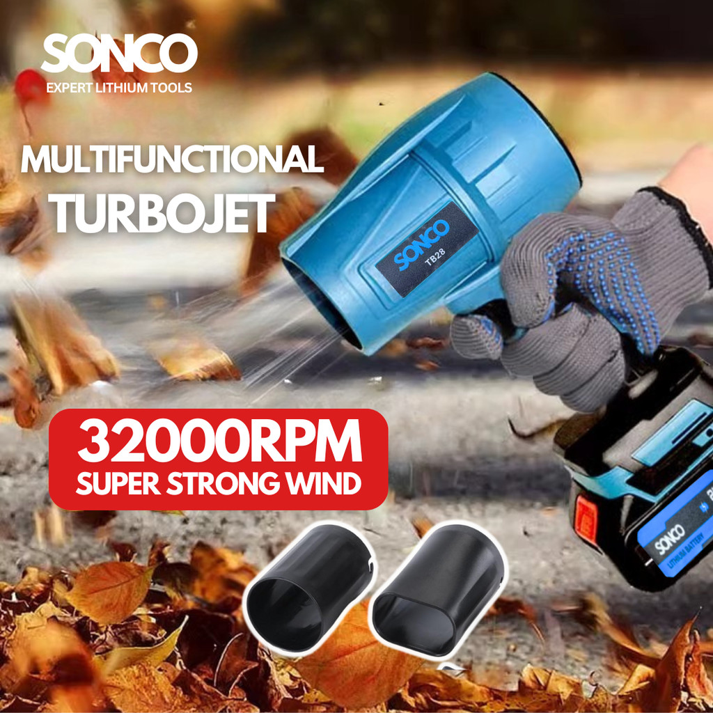 SONCO Handheld Cordless Turbo Fan Turbo Jet Blower Cordless Electric ...
