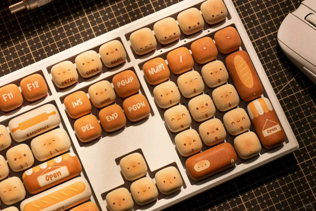 Cute Bread Keycap 138 Keys MOG PBT Thermal Sublimation Round Mantou ...