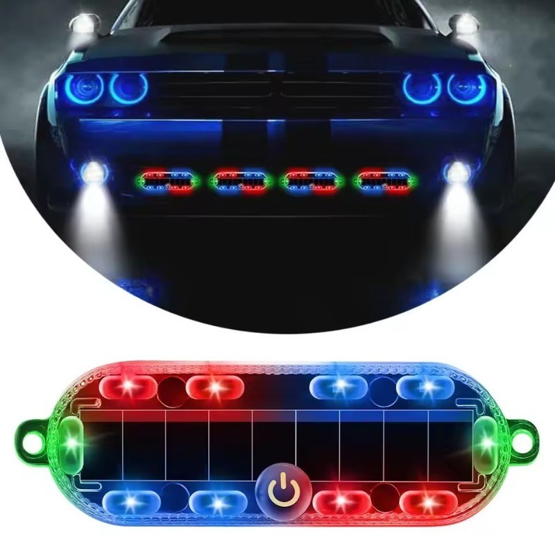 1/2/4pcs Motorcycle Anti Rear End Light - Solar Car Strobe Flashing ...