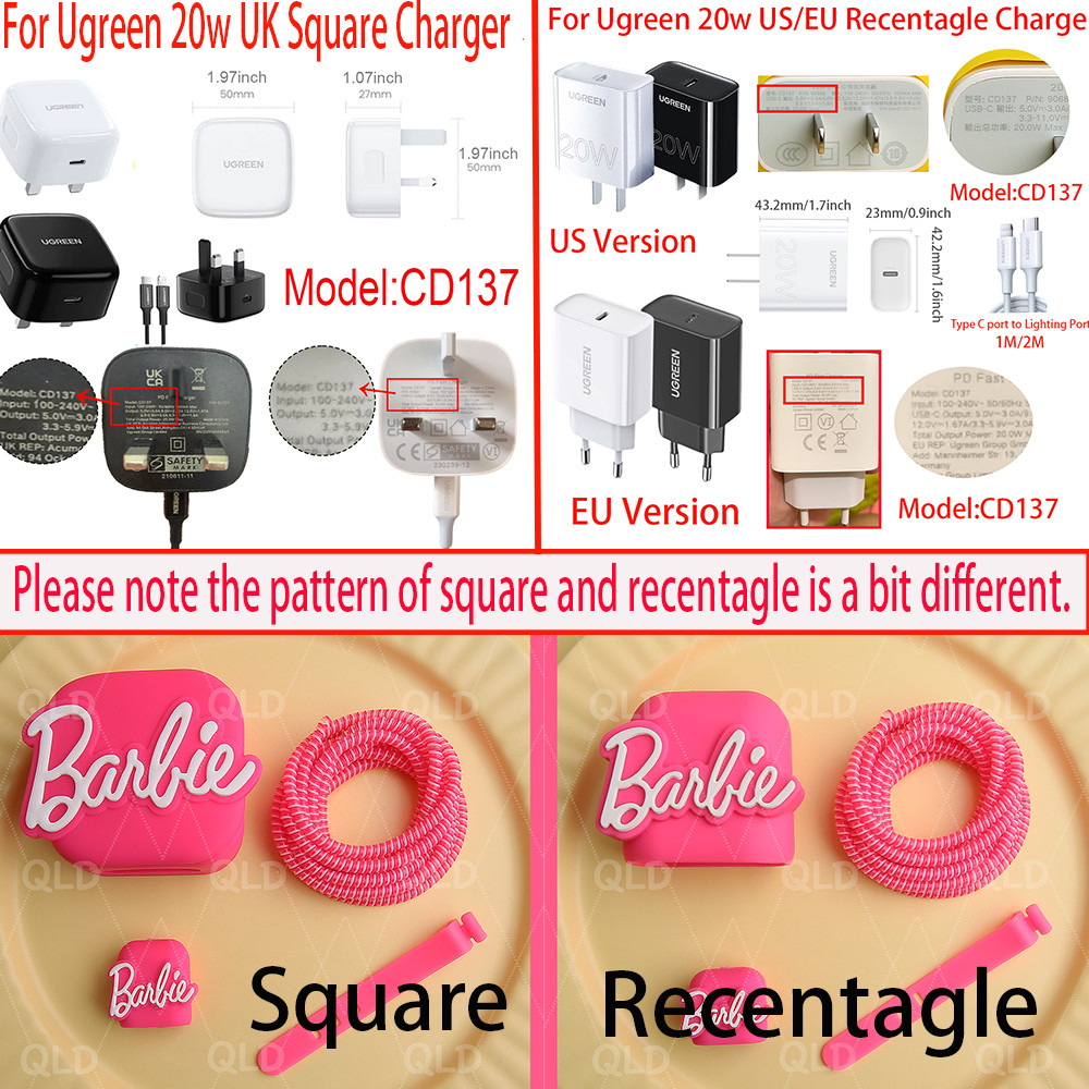 4pcs/set Silicone Charging Cable Protector for UGREEN 20W PD Fast USB ...