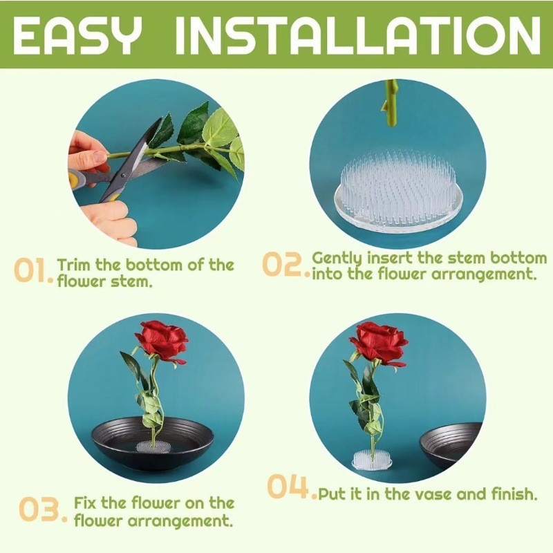 Plastic Flower Frogs Clear Round Flower Pin Frog Holders For Flower ...