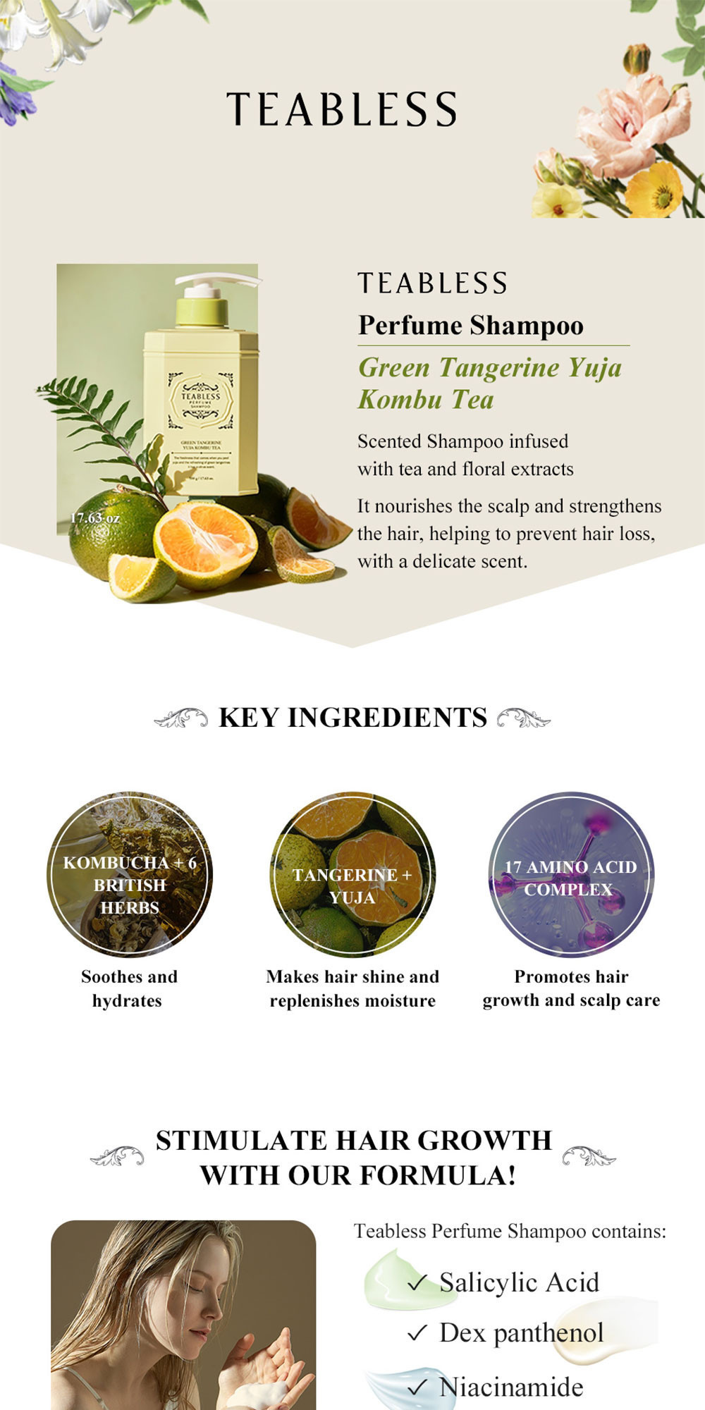 Teabless Green Tangerine Yuja Kombu Tea Perfume Shampoo (500g) | Shopee Malaysia