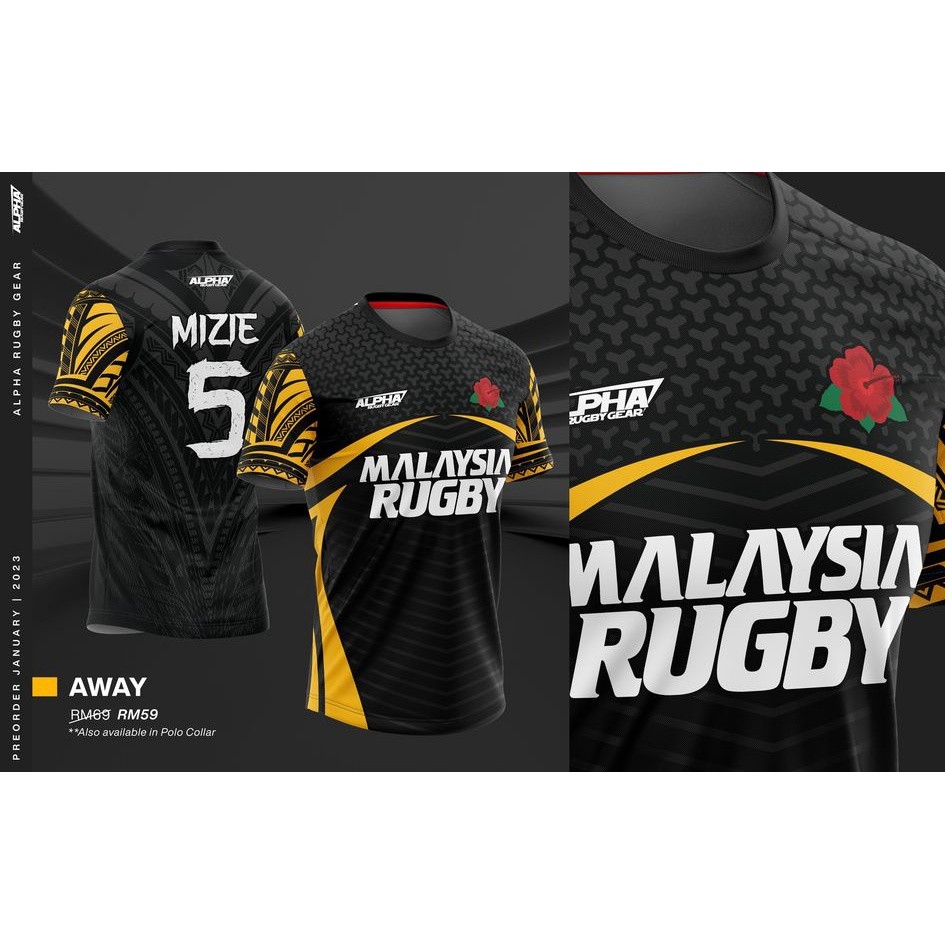 Jersi Malaysia 2025 Nostalgia Design Belang HITAM KUNING Jersi Ragbi ...