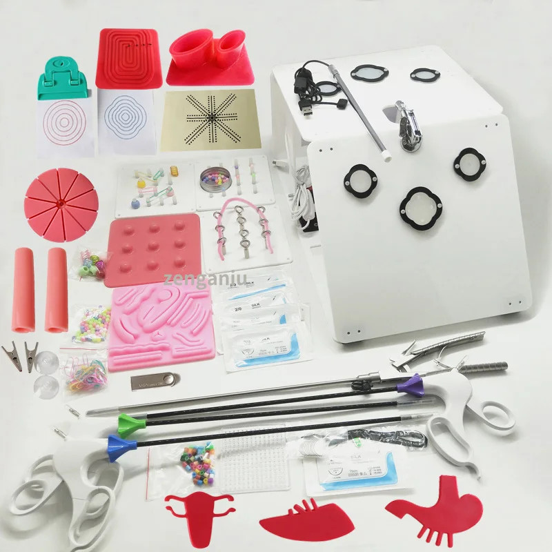 Laparoscopy Trainer Box 18 Modules Laparoscopic Simulator Training Kit ...