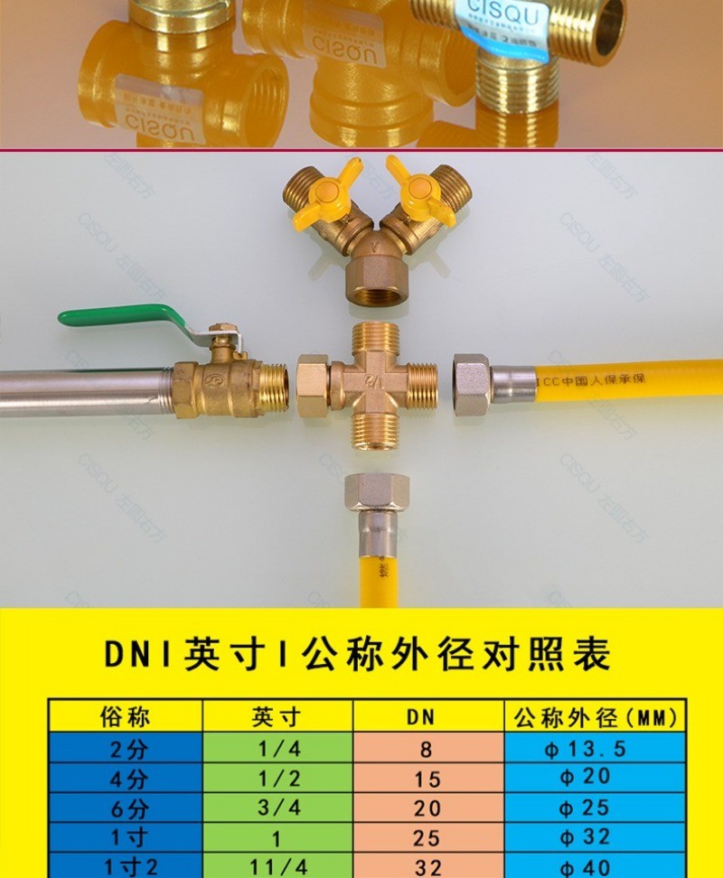 Four-way Joint 20/25mm All Copper One Point Three-Way Outer Wire Inner ...