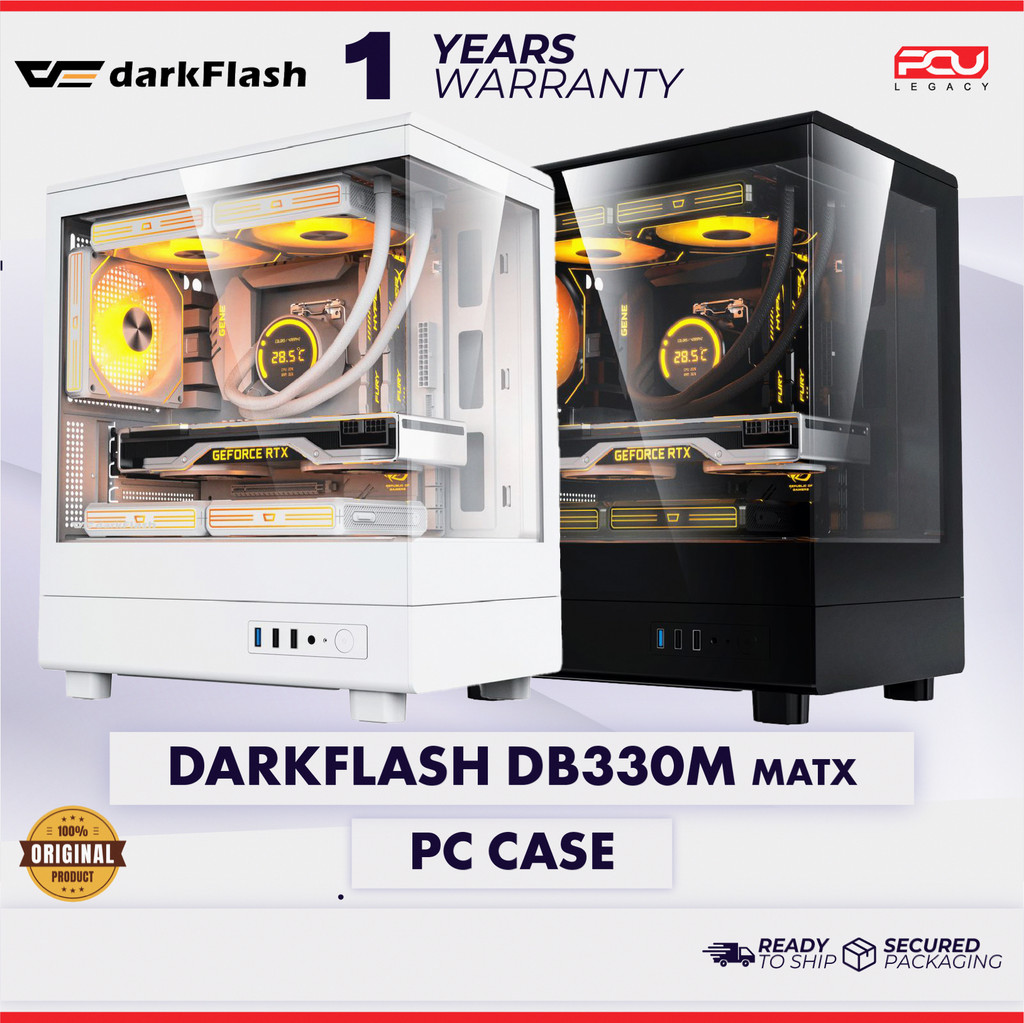 DARKFLASH DB330M MATX PC CASE - BLACK/ WHITE | Shopee Malaysia