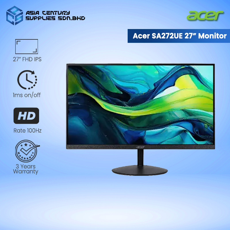 Acer 27'' Ultra Slim Monitor SA272UE FOC DisplayPort Cable 1MS , 100HZ ...