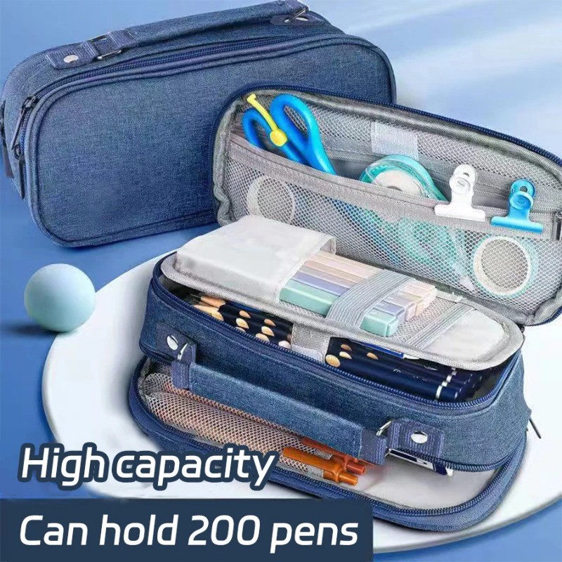 Portable Pencil Case Large Capacity Pencil Bag student Canvas ...