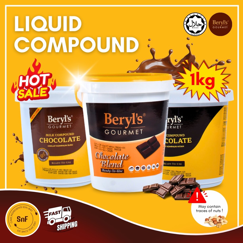 1kg Berlys Gourmet Chocolate Beryls Coklat Cair Beryl's Chocolate ...