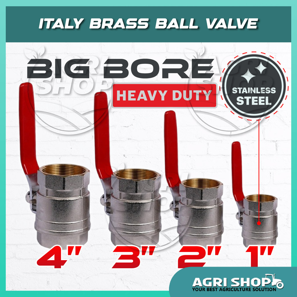 (Spare Part) Agrishop Italy Brass Ball Valve (High Pressure & Big Bore ...