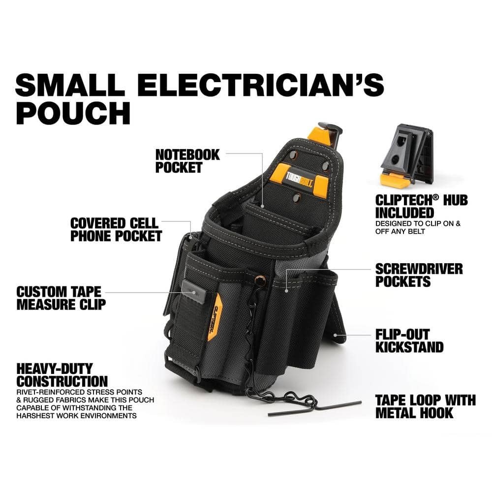 TOUGHBUILT TB-CT-34 Small Electrician Pouch Multi-functional Portable ...