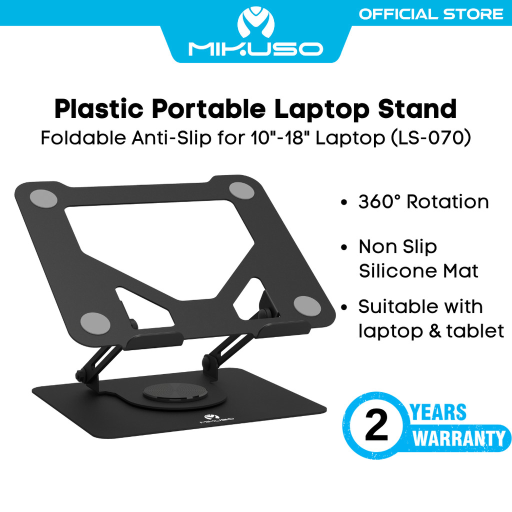 Mikuso Portable Foldable 360° Rotation Aluminium Alloy Laptop Stand (10" inch - 18" inch) LS-070 ...