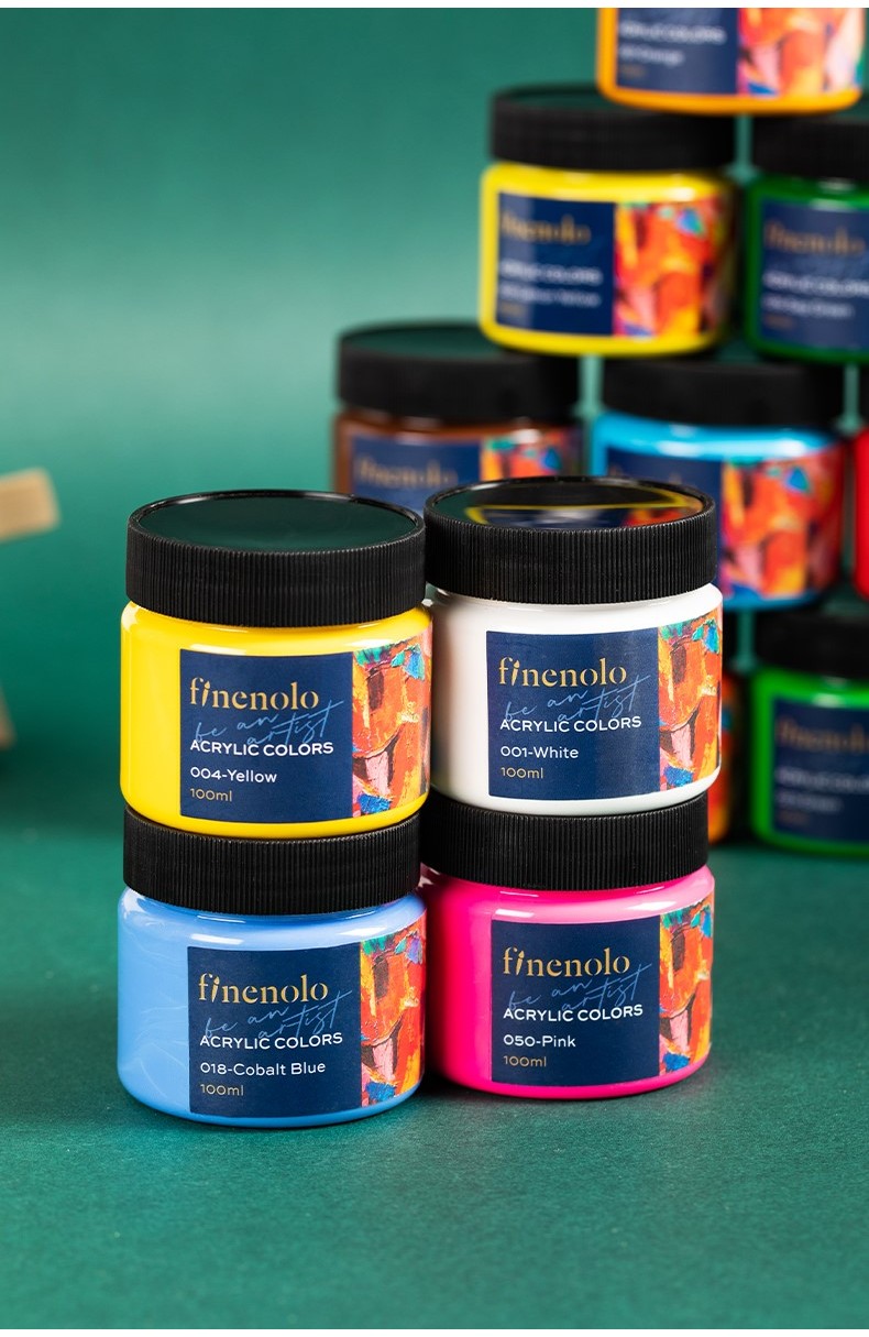 Deli Finenolo Acrylic Paint Colors (100ml) Cat Akrilik Waterproof ...