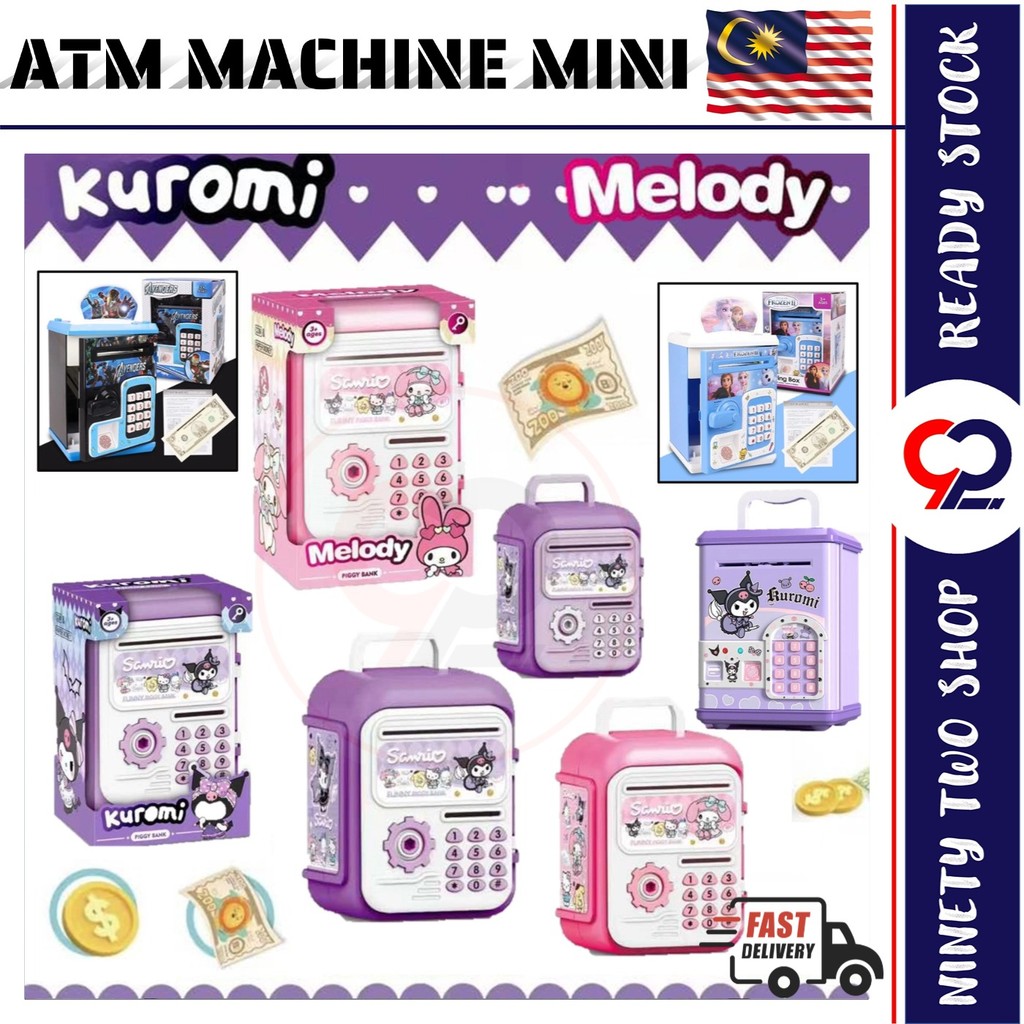 Kuromi Piggy Bank For Kids Tabung Duit Kanak Kanak ATM Cute Toys Girls ...