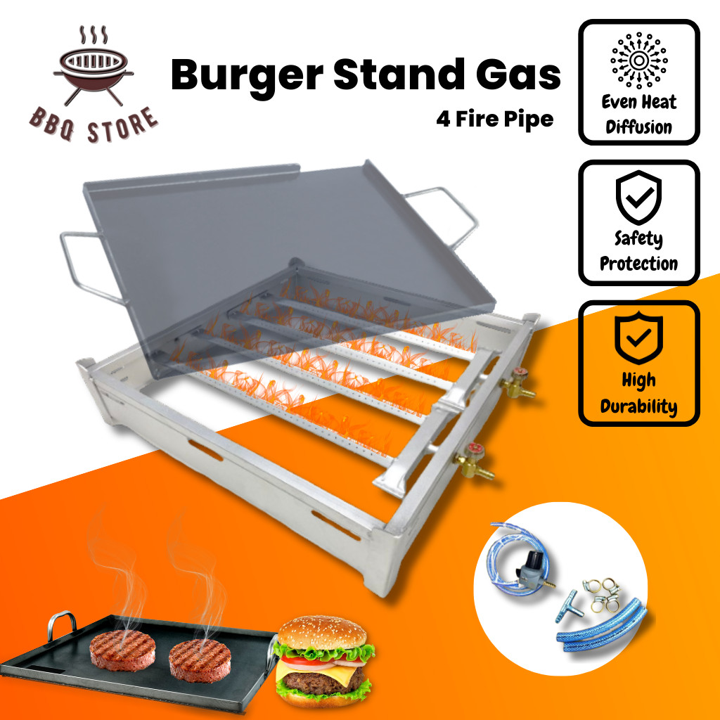 BBQ Store Square Burger Plate Stand Gas/Kuali Roti Canai Gas Stand/Hot ...